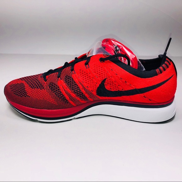 Nike | Shoes | Nike Flyknit Trainer University Red Black Sneakers ...